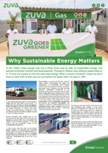 Why Sustainable Energy Matters - Zuva Energy